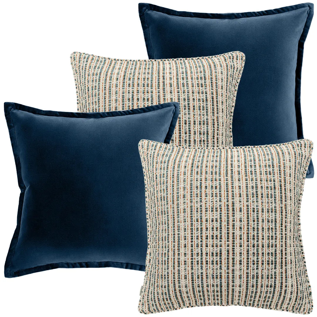 Yakshith Bundle Soft Velvet And Grid Pattern Cushion Set | Bundle ...