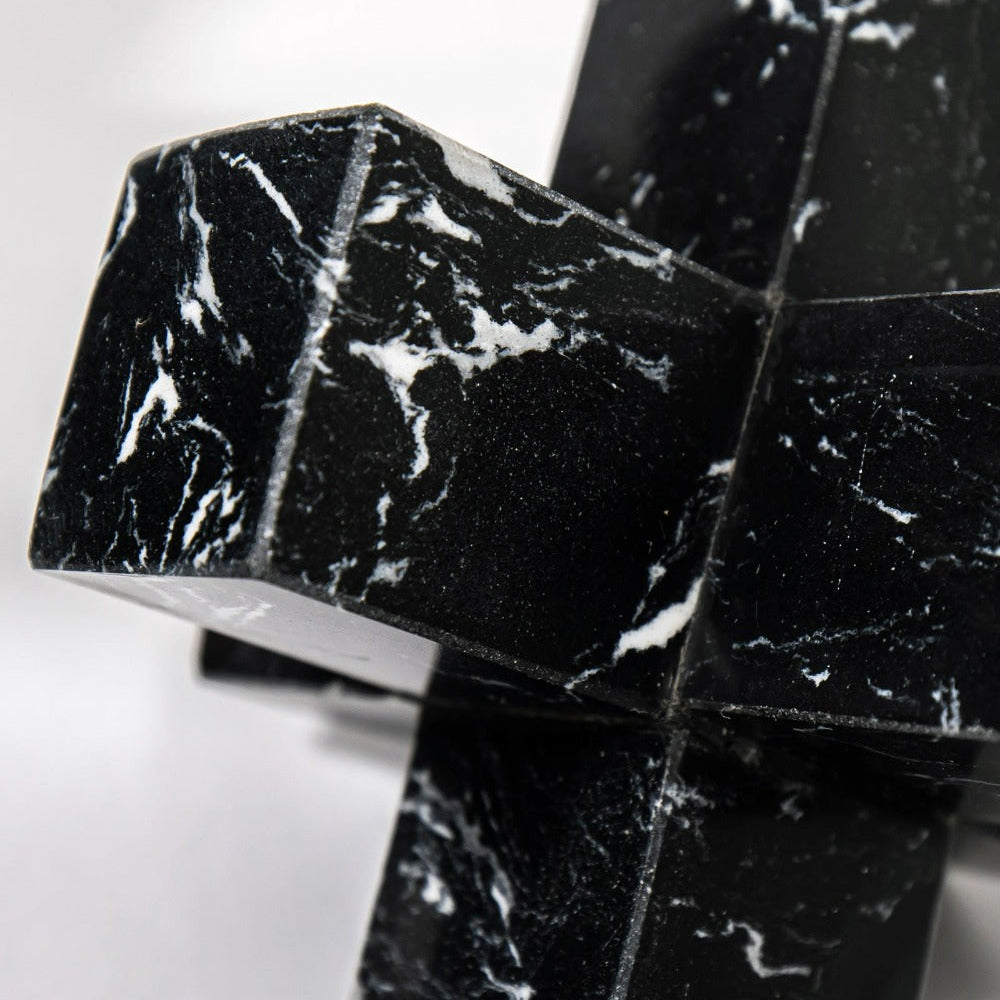 Black Marble Cube-Shaped Paperweight Figures (2pcs) | Herman Ellis ...