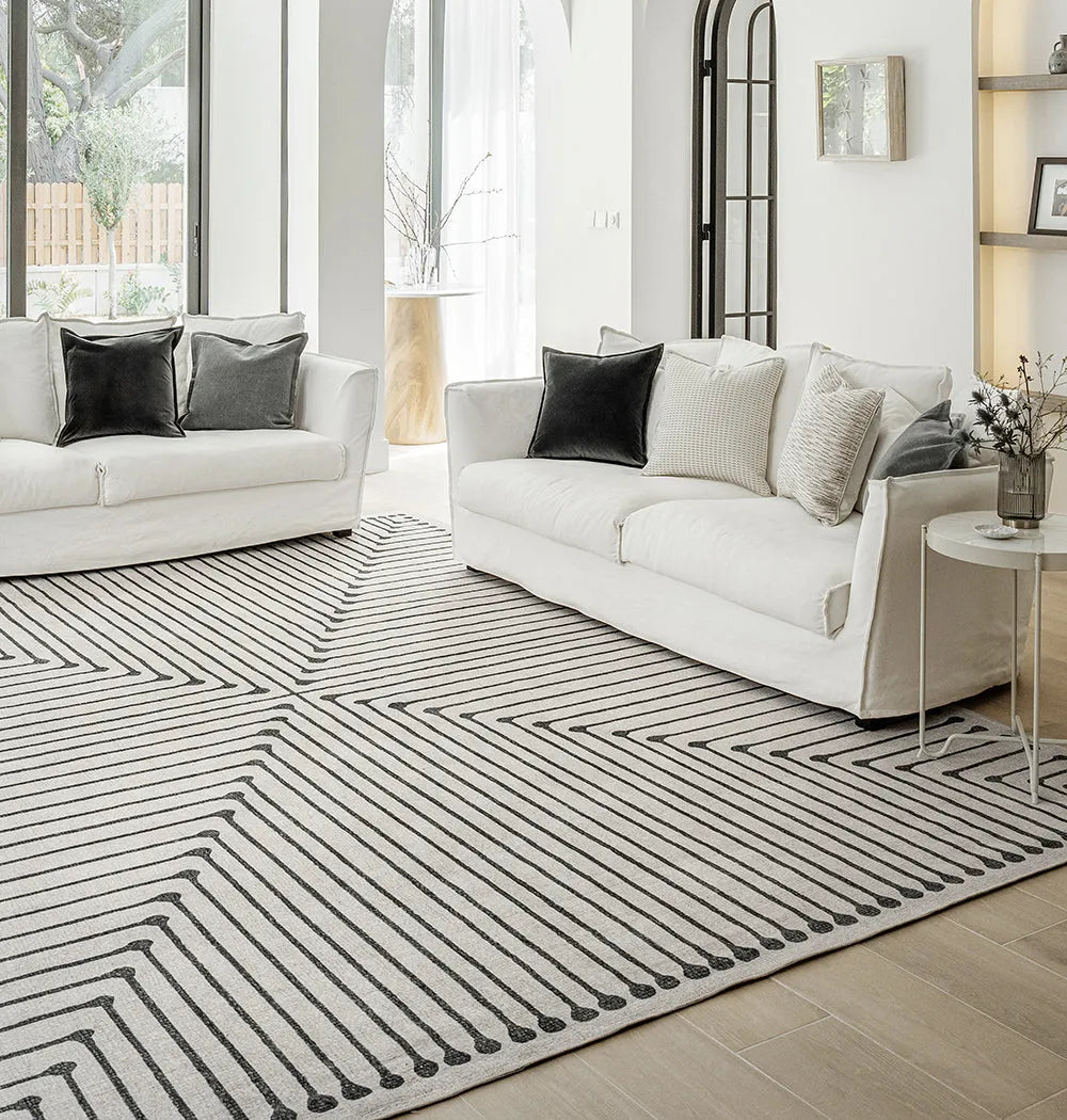 Vince Bianca - Buy Matchstick Style Line Designed Carpet | Knot Home