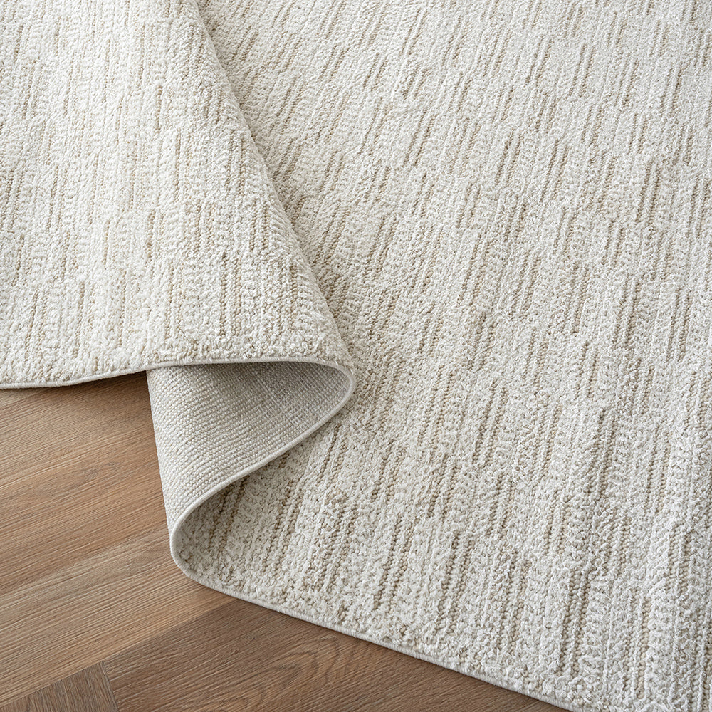 Henry Dune - Textured Rectangular Grid Patterned Carpet | Knot Home