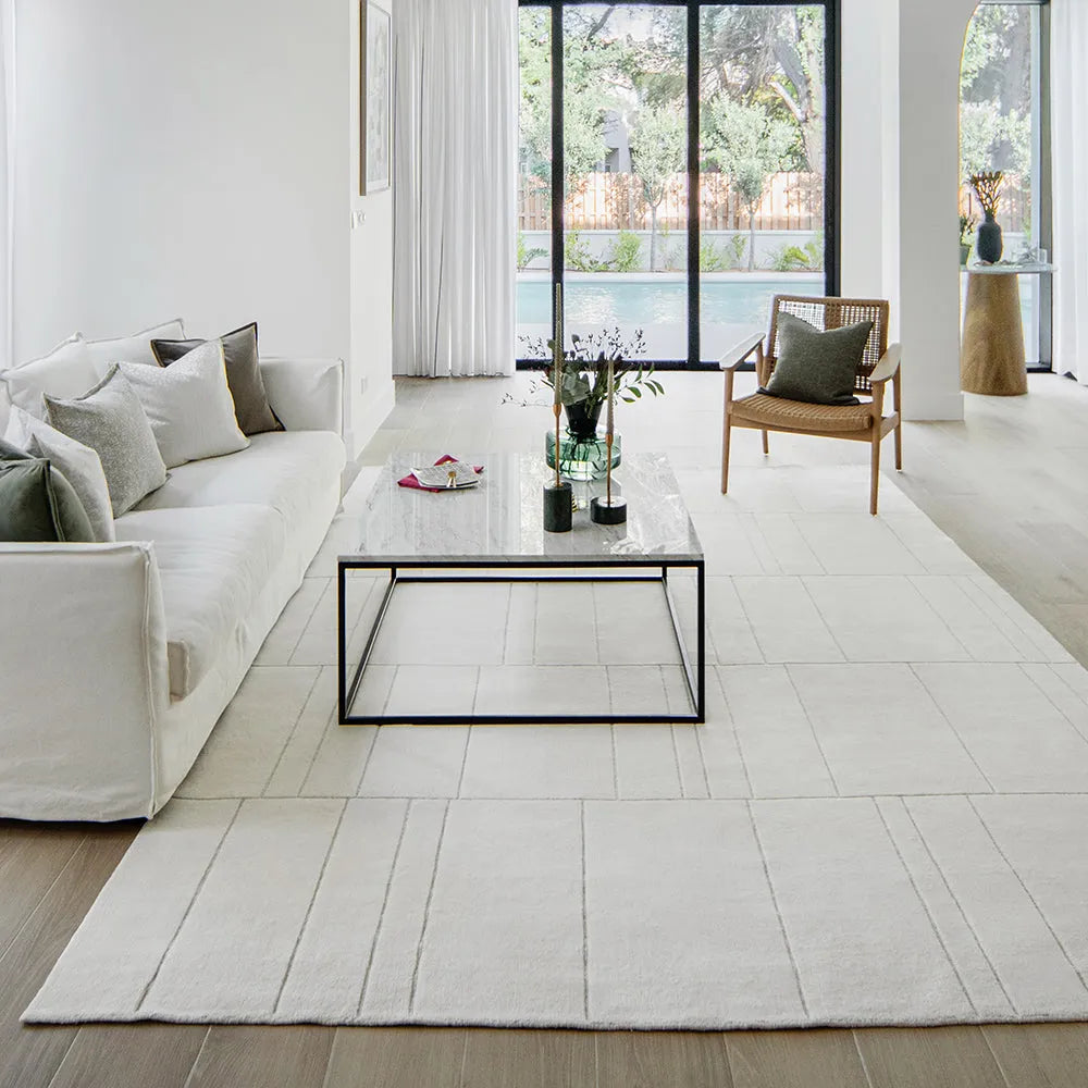 Pearl White Contemporary Carpet - Elliot Bianca – Knot Home