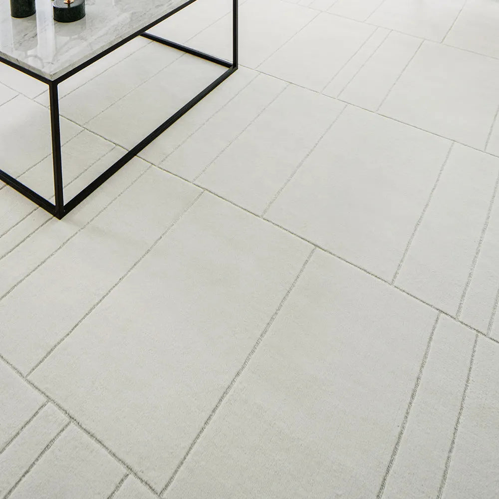Pearl White Contemporary Carpet - Elliot Bianca – Knot Home