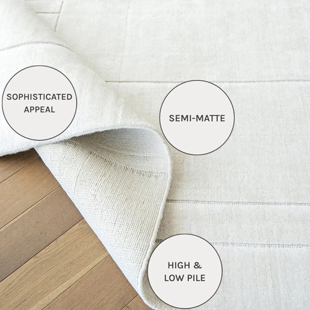 Pearl White Contemporary Carpet - Elliot Bianca – Knot Home