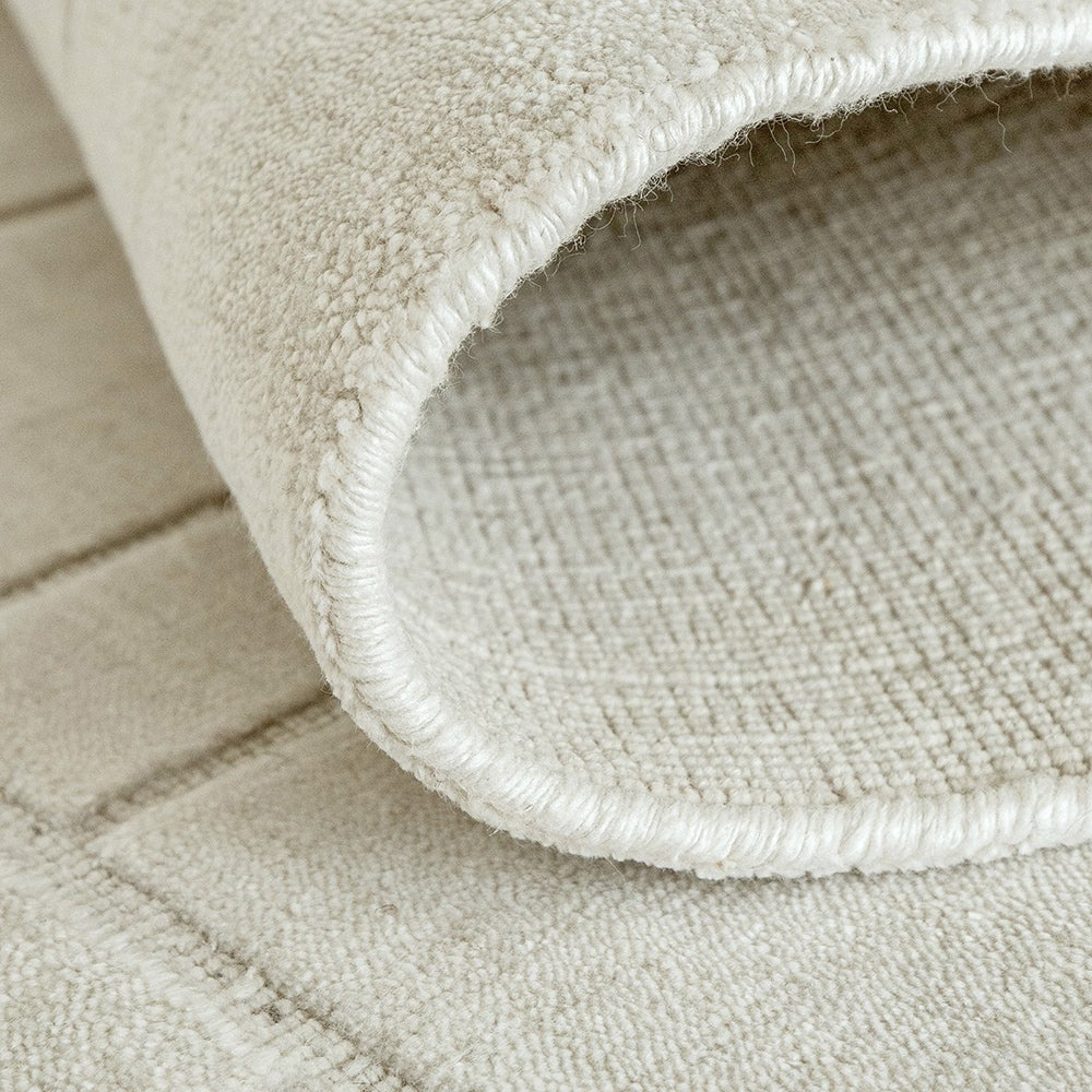 Elliot Bianca Geometric Textured White Carpet | Knot Home