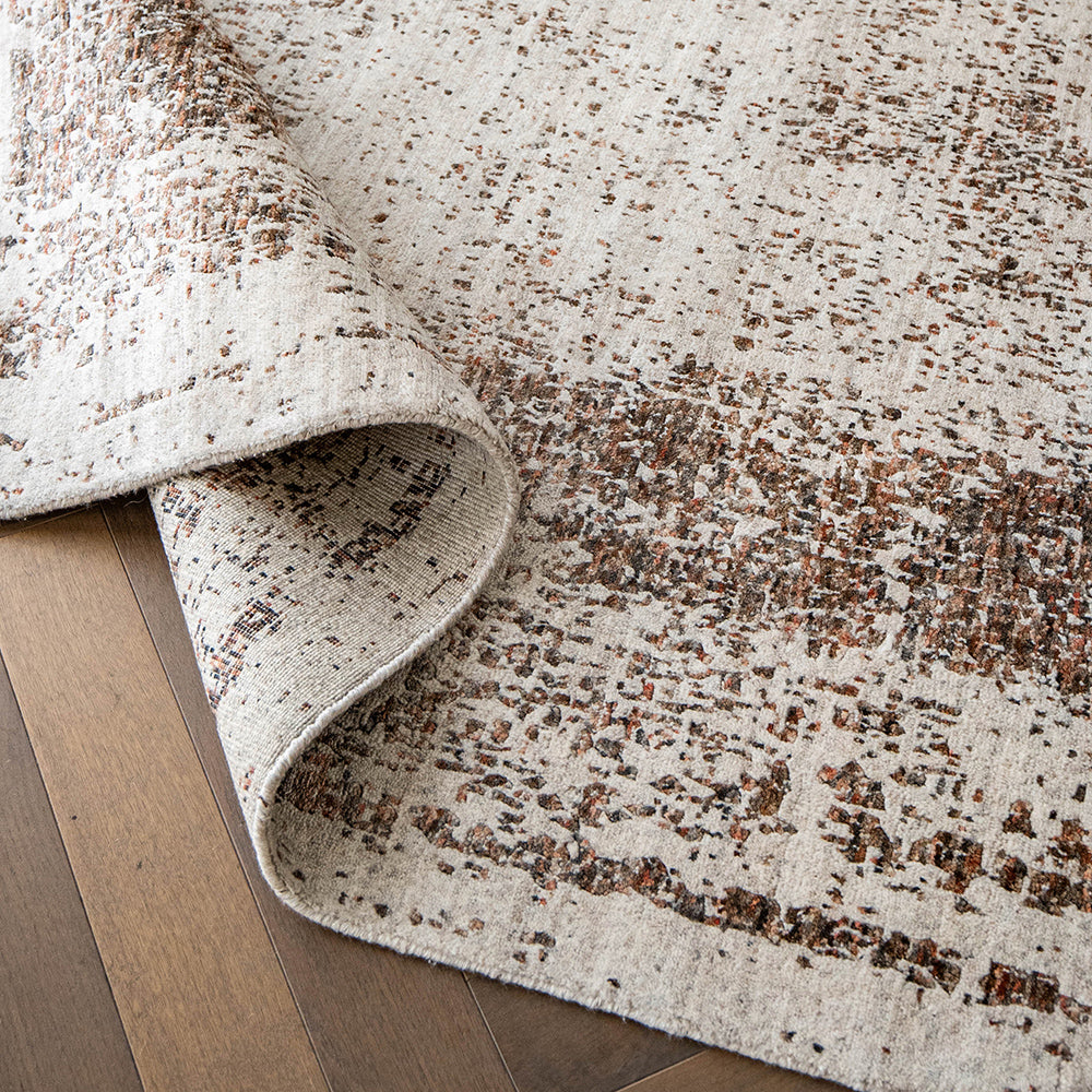 Liam Amber Abstract Beige Rustic Carpet | Knot Home
