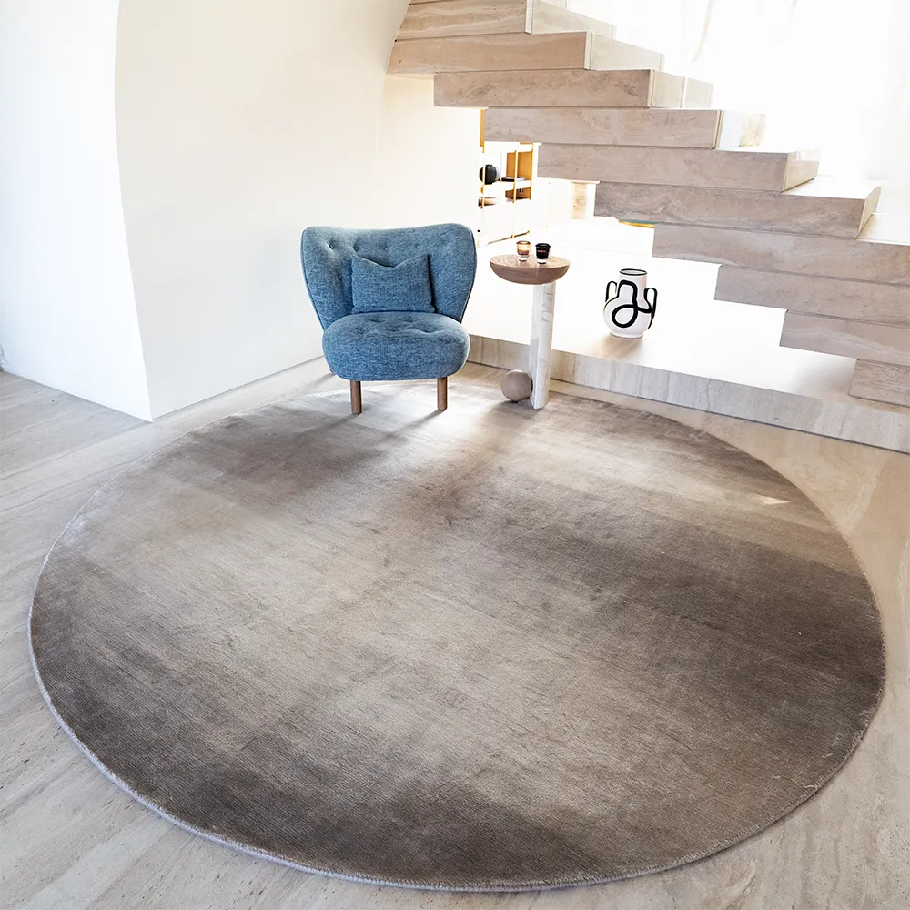Oscar Ashton Round Carpet - Beige-Grey Ombre Carpet| Knot Home