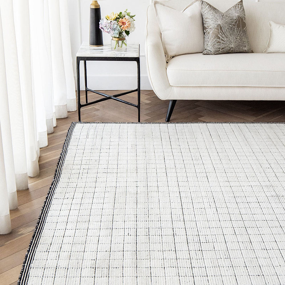 White Grid Style rug - Taylor Bianca - Knot Home