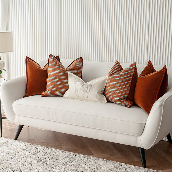 Auburn Bundle - Velvet & Grid Pattern Cushions with Horse Accent | Knot ...