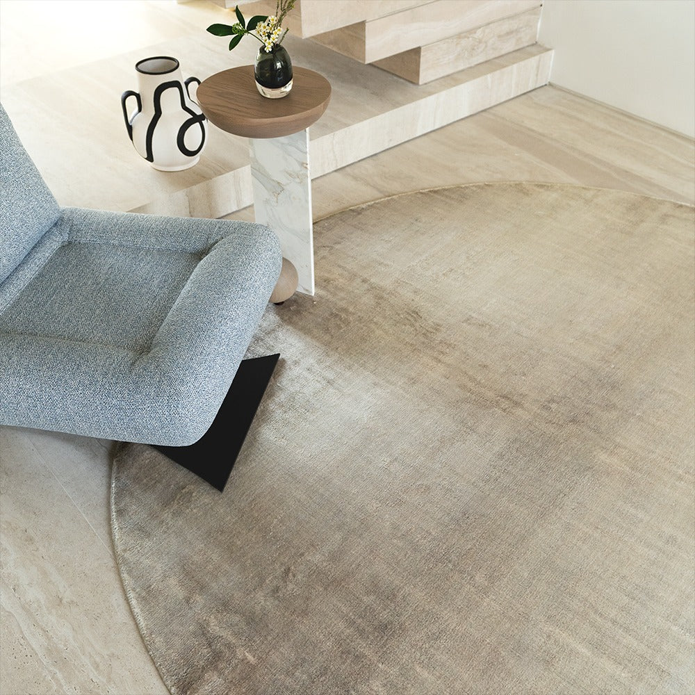 Scarlette Dune Round Carpet - Brown Grey Ombre Effect Carpet| Knot Home